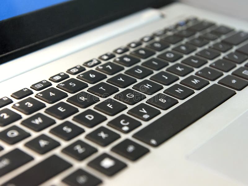 White Laptop Keyboard with Black Keys Closeup Editorial Photo - Image ...