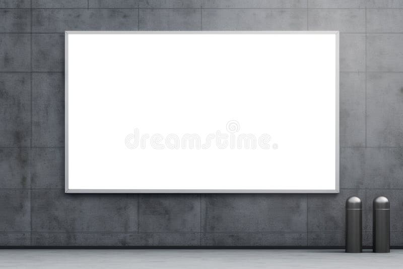 White Large Horizontal Billboard, Information Board, Signboard Mock Up ...