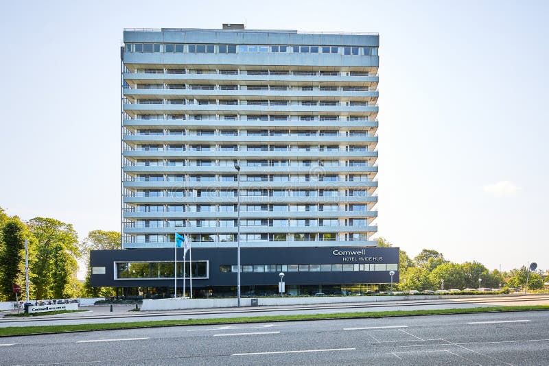 White Large Hotel Building in Small City Editorial Stock Image - Image ...