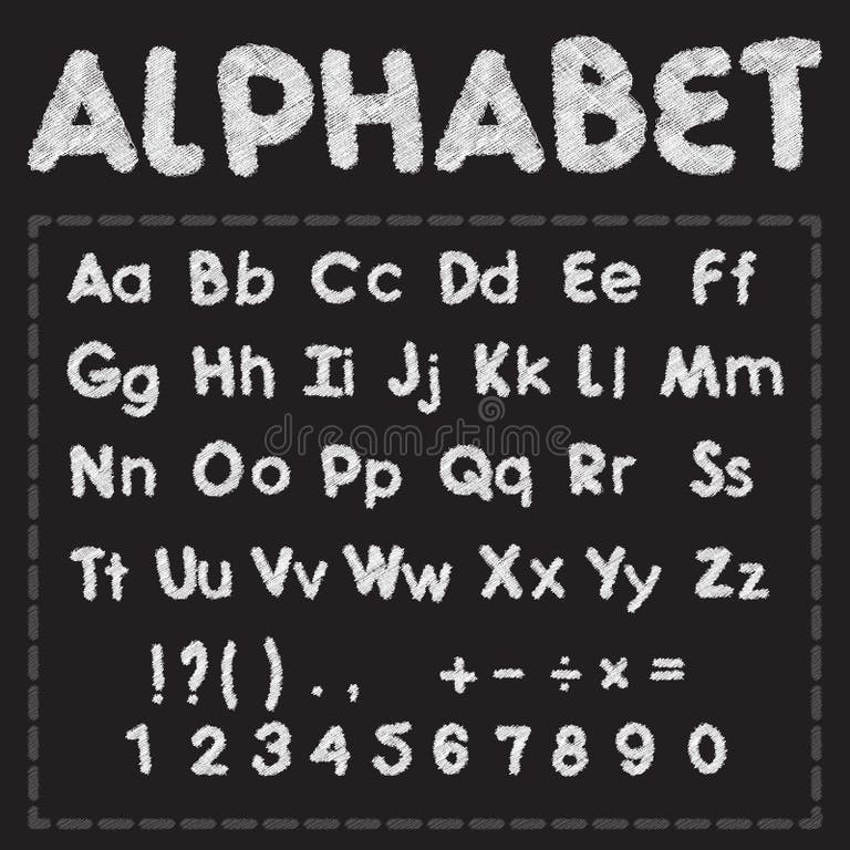 White Latin Alphabet with Scribble Effect Stock Vector - Illustration ...