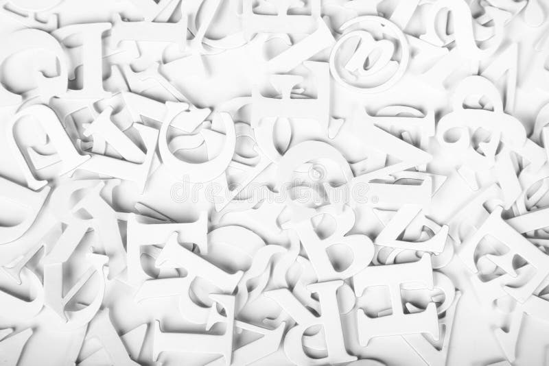 White Latin Letters Background Stock Image - Image of typography ...