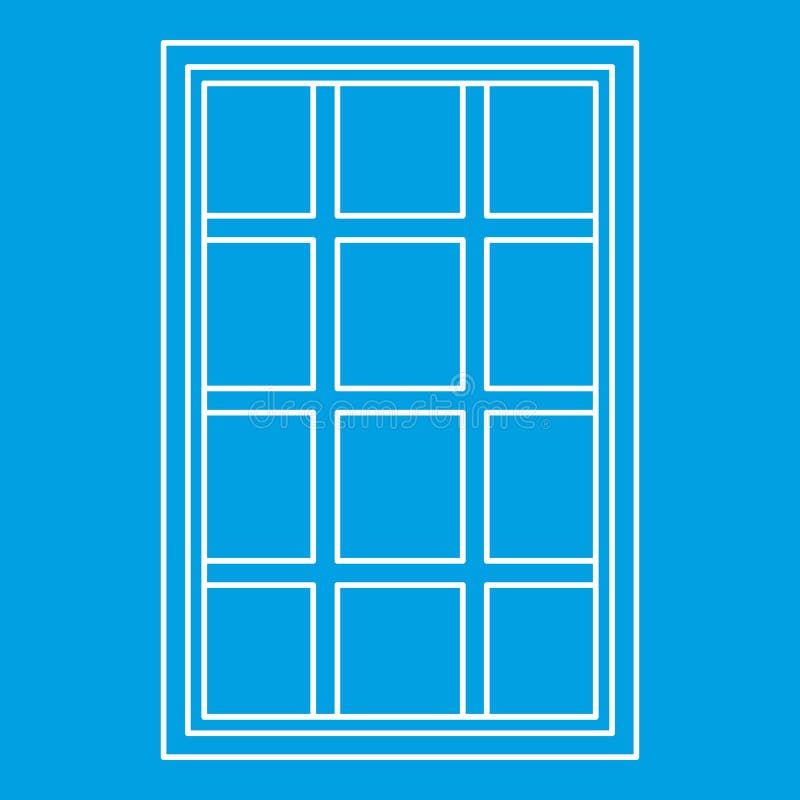 White Latticed Rectangle Window Icon Outline Stock Vector ...
