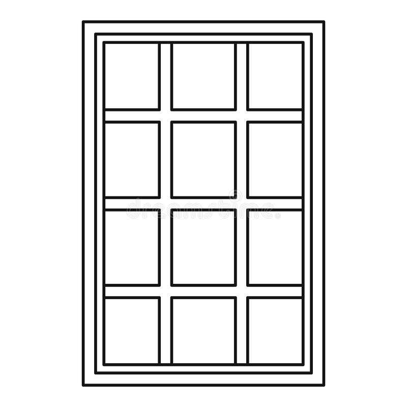 White Latticed Rectangle Window Icon Outline Stock Vector ...