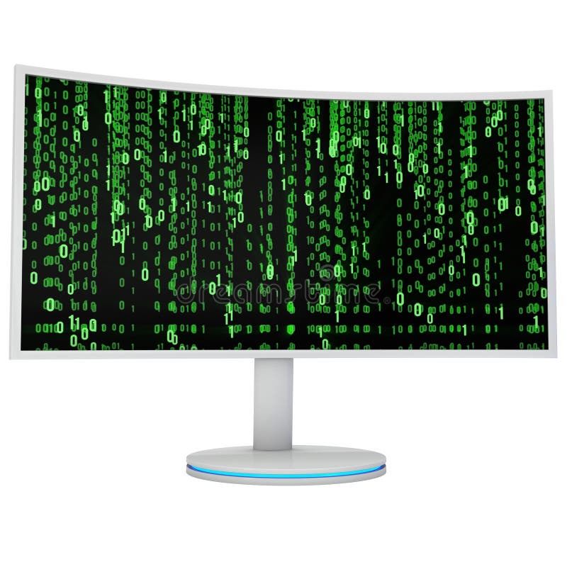 White LCD Tv Screen with Server Hard Disk Stock Illustration ...