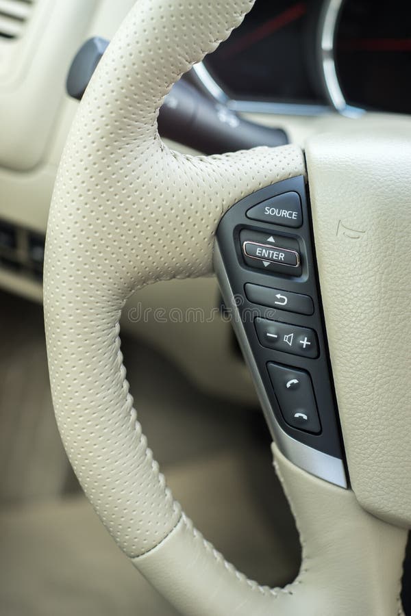 Adjustable Steering Wheel in Modern Car. Tilt and Telescopic Steering ...