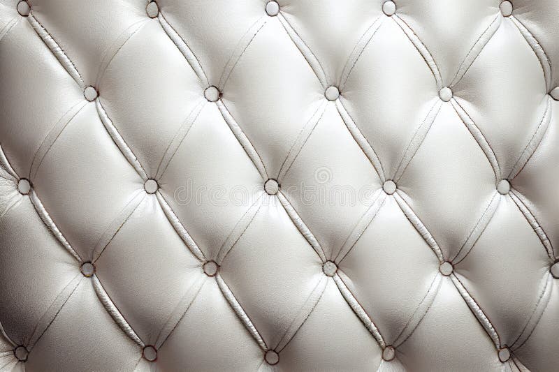 White Leather Upholstery with Buttons, Texture Background. Generative ...