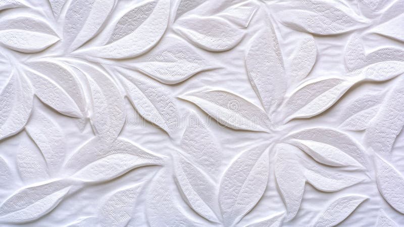 White Leaves Pattern Embossed on Soft Tissue Paper Creating Delicate ...