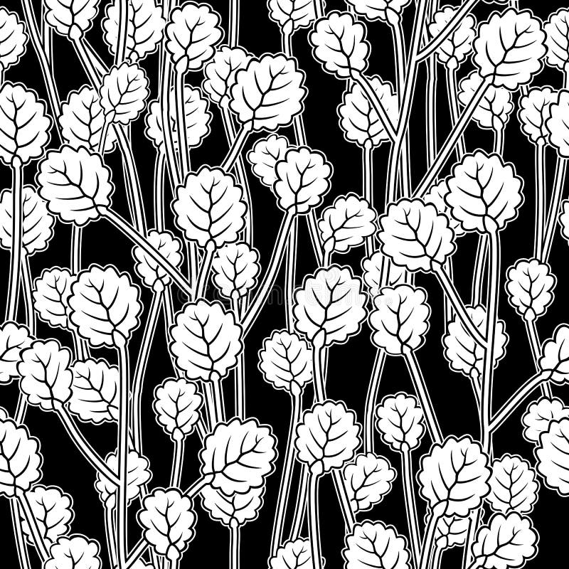 Seamless Pattern of Black and White Flowers Stock Vector - Illustration of elegance, print: 93246321