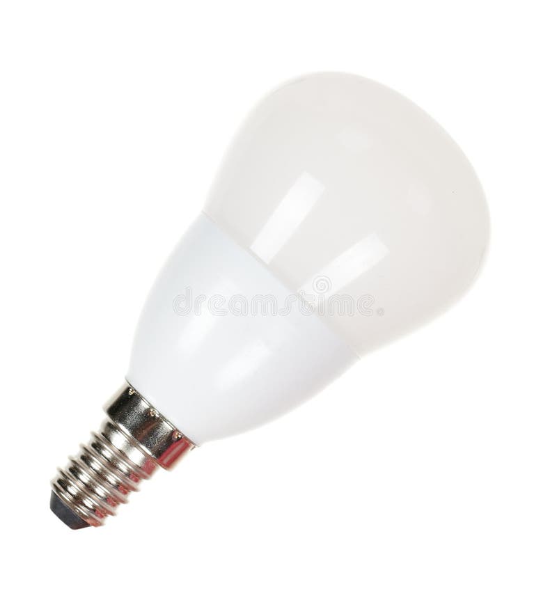 White LED Bulb Isolated on White Background Stock Image - Image of lamp ...