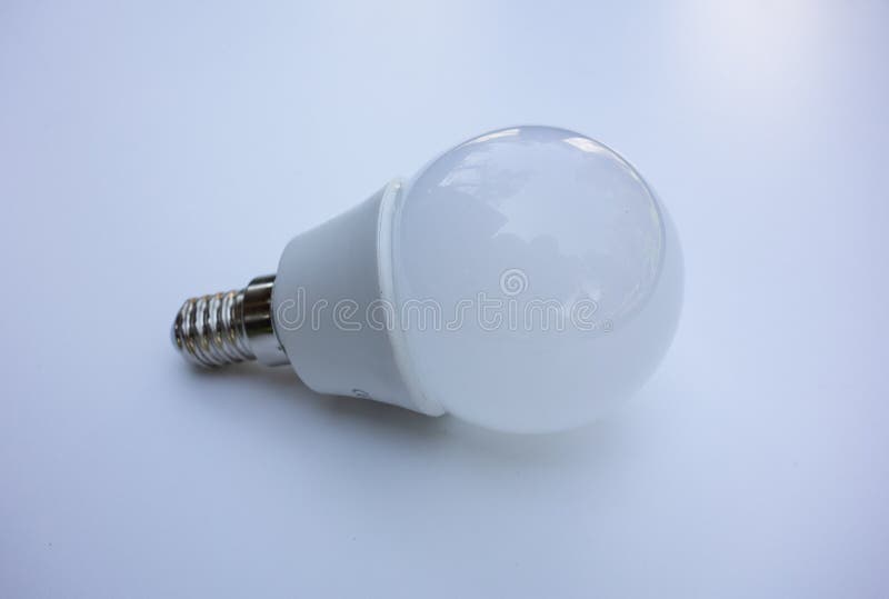 White Led Light Bulb on White Isolate. Stock Image - Image of halogen ...
