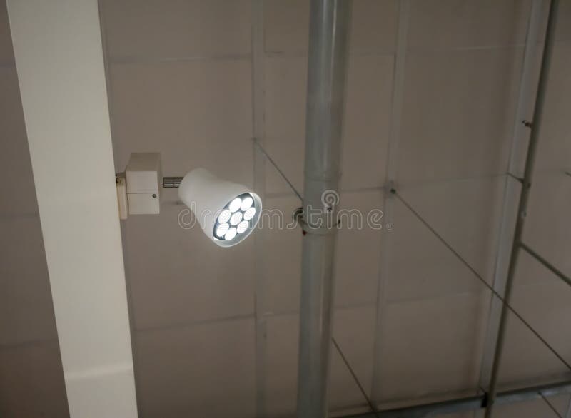 White LED Spot Light Installed on Ceiling in House Stock Photo - Image ...