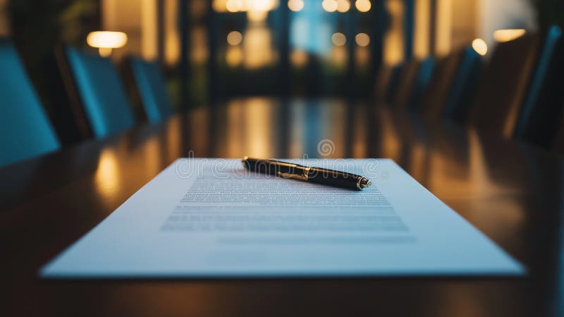 White Legal Document on a Conference Table Stock Image - Image of data ...