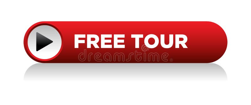 Free Tour Icon Button on White Stock Illustration - Illustration of ...