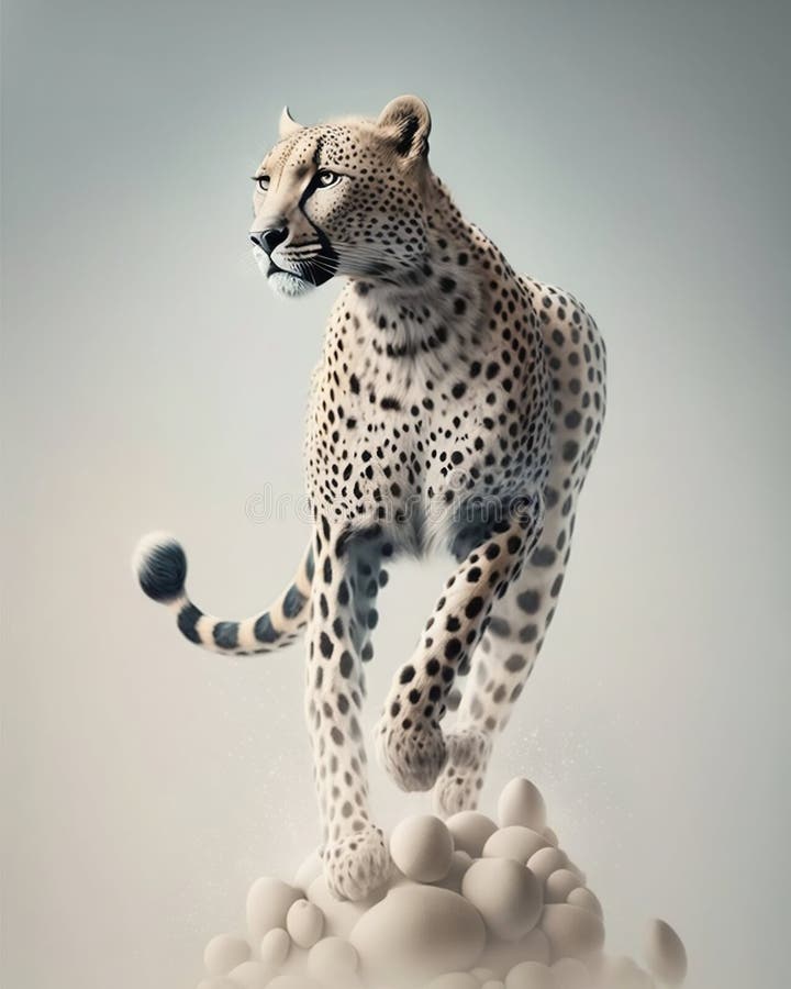 White Leopard Studio Shot. Generative AI Stock Illustration ...