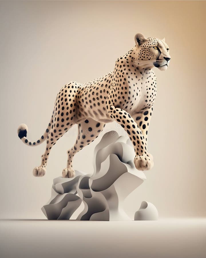 White Leopard Studio Shot. Generative AI Stock Illustration ...