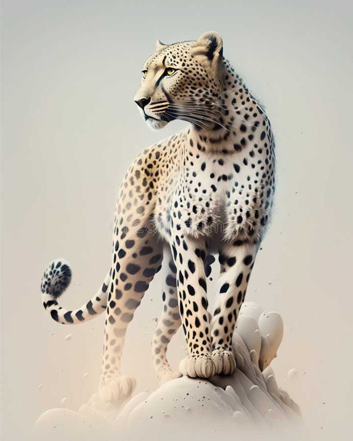 White Leopard Studio Shot. Generative AI Stock Illustration ...
