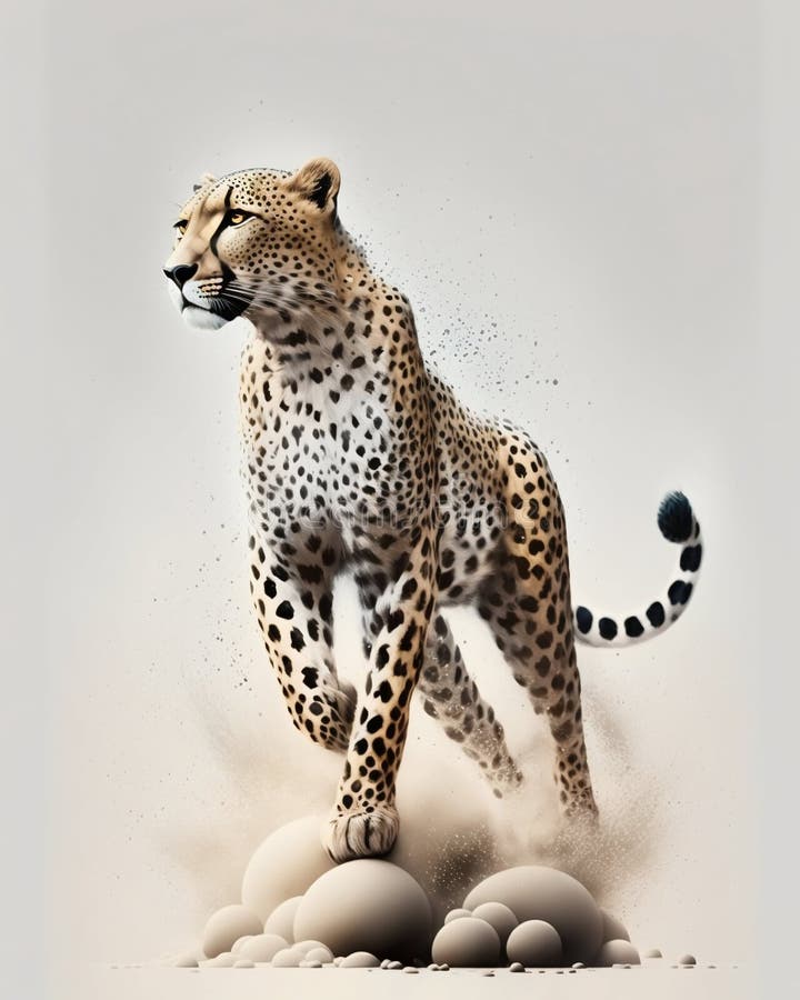 White Leopard Studio Shot. Generative AI Stock Illustration ...