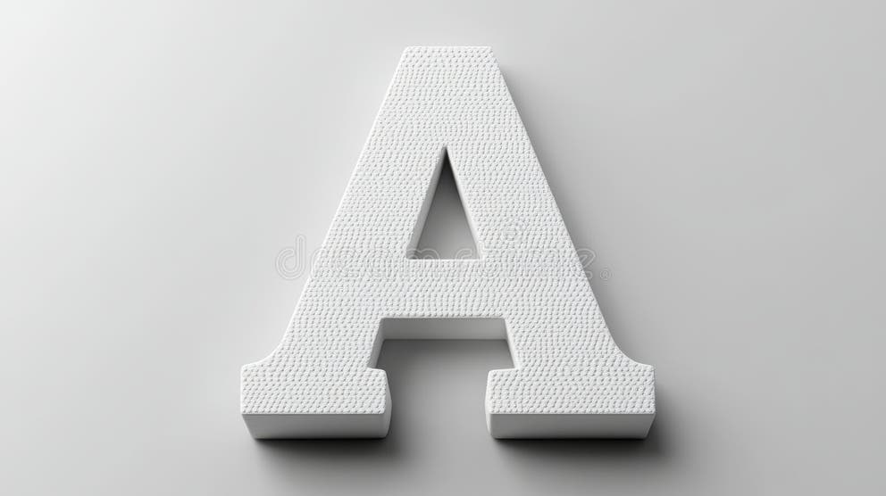 White Letter a on White Background Minimalist 3D Design Element ...