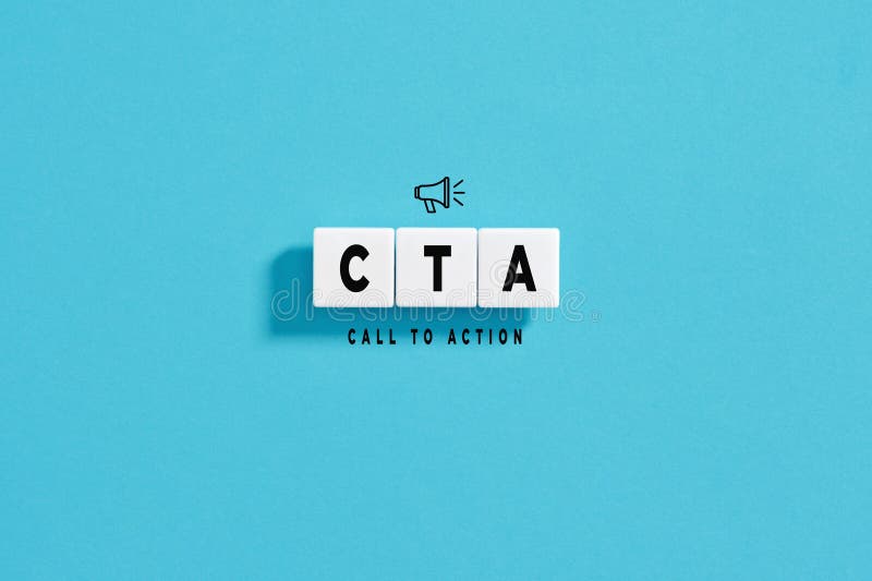 White Letter Blocks on Blue Background with the Acronym CTA Call To ...