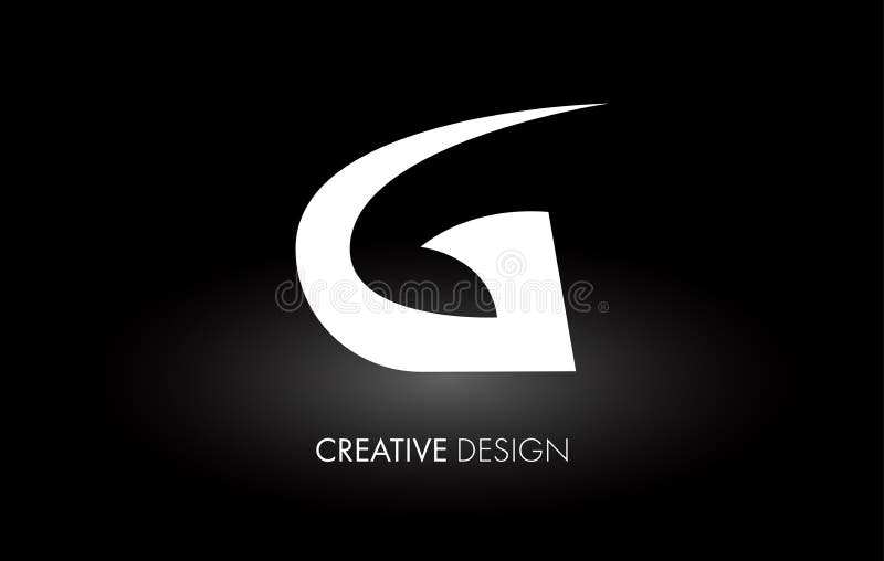 White Letter G Logo on Black Background. Creative G Icon Shape with ...
