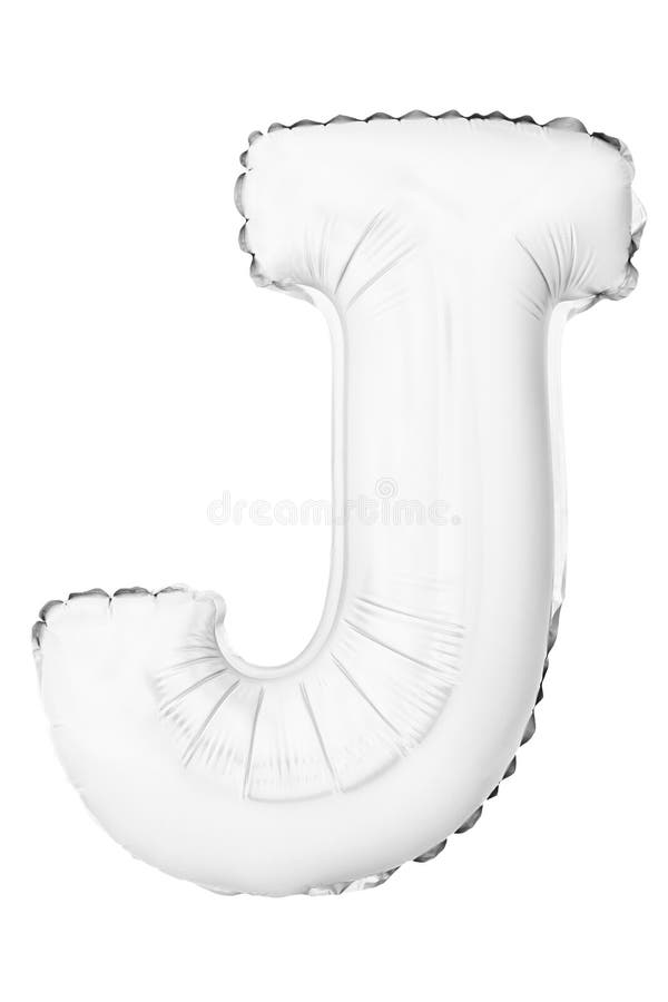 White Letter J Made Of Inflatable Helium Balloon Isolated On White ...