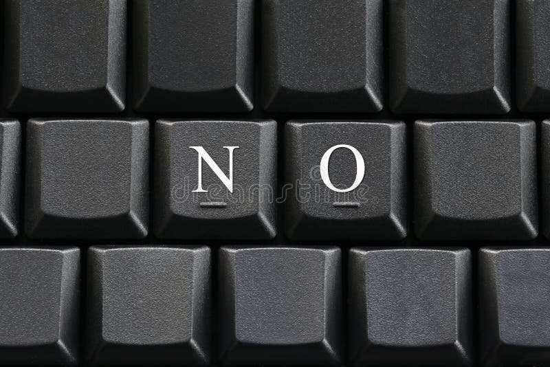 Keyboard with NO sign stock photo. Image of email, laptop - 42205826