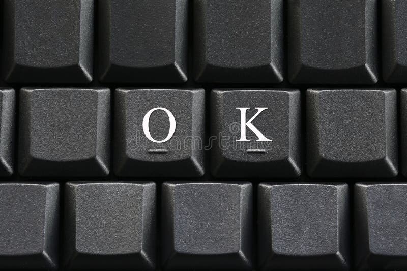 Button OK Computer Keyboard. Stock Image - Image of information ...