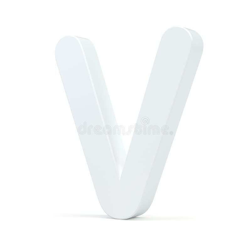 White Letter V Isolated on White Background. 3d Rendering Stock ...