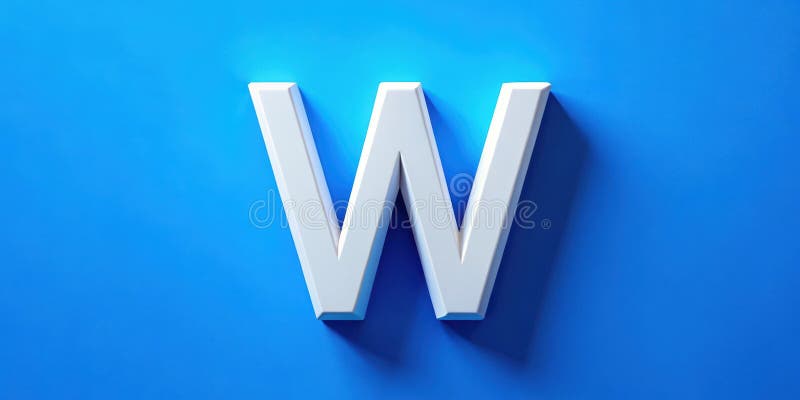 White Letter W on a Vibrant Blue Background, a Simple and Bold Design ...