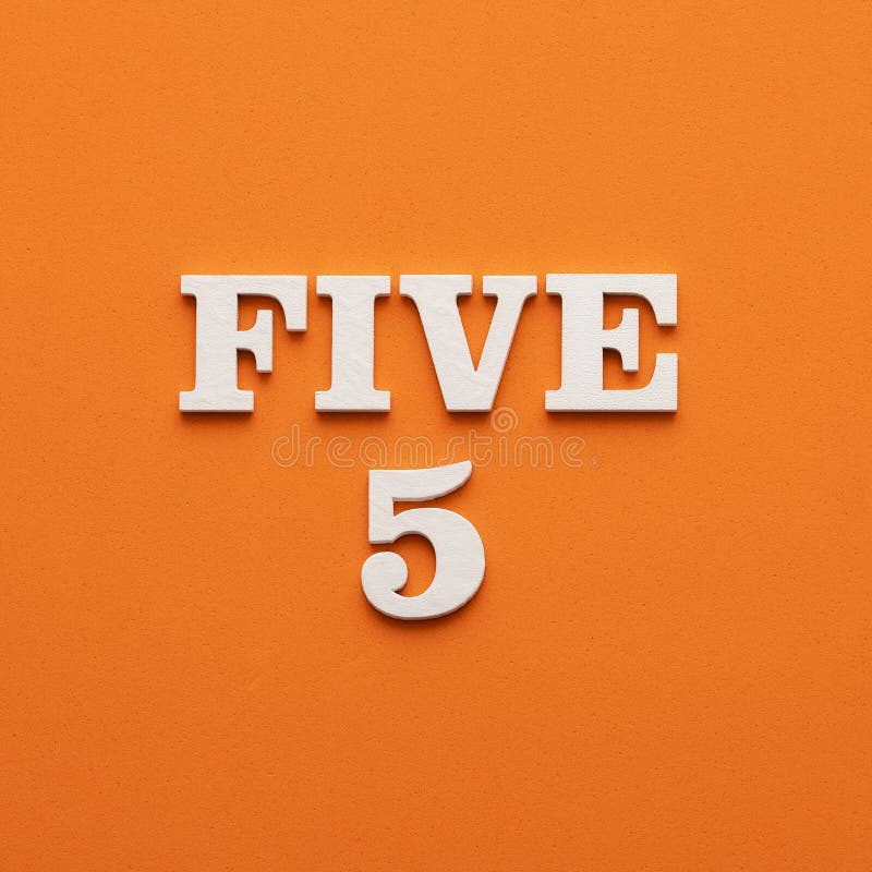 Five Phrase in White Letters on Orange Foamy Background Stock Image ...