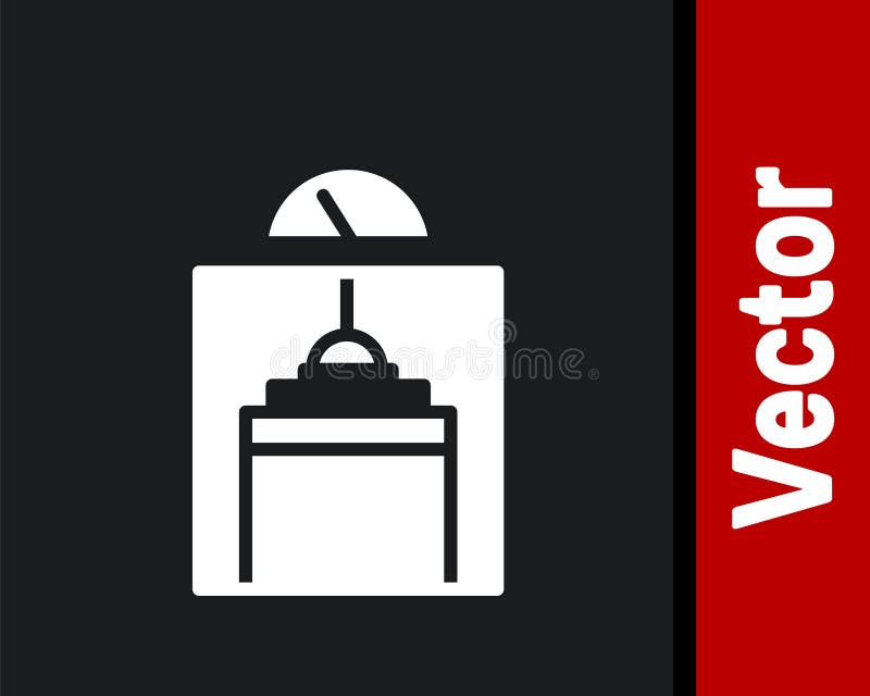 White Lift Icon Isolated on Black Background. Elevator Symbol Stock ...