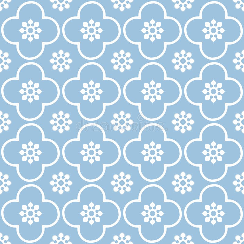 White on Light Blue Club and Circle Seamless Repeat Pattern Background ...