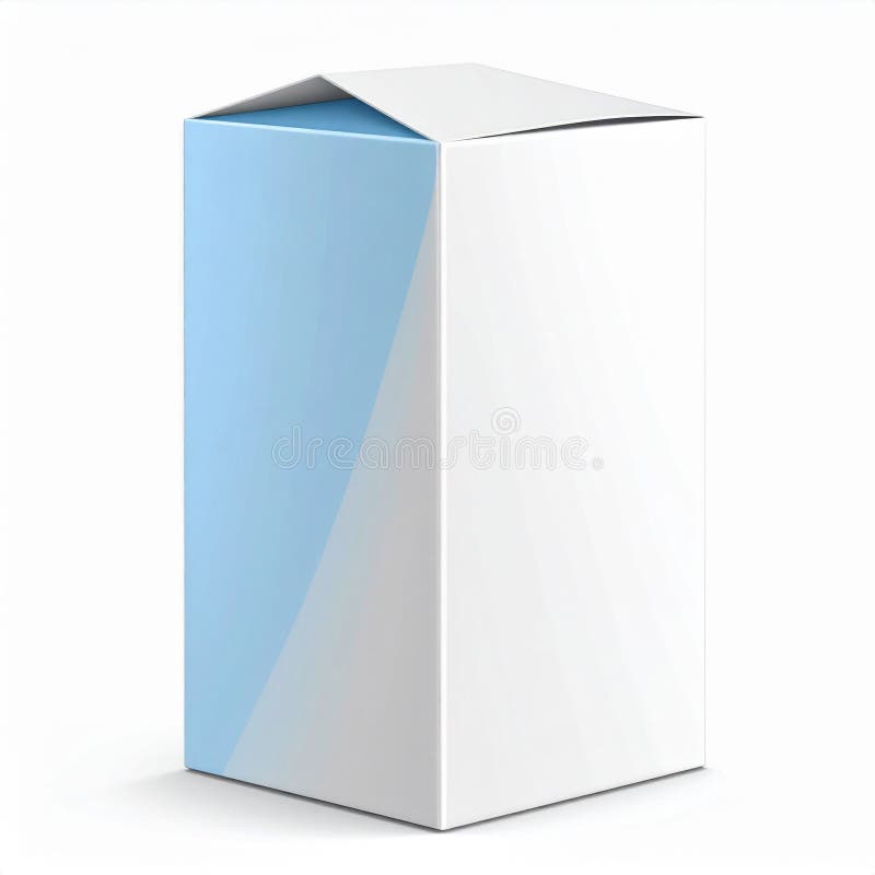 White and Light Blue Product Packaging Box Mockup Stock Illustration ...