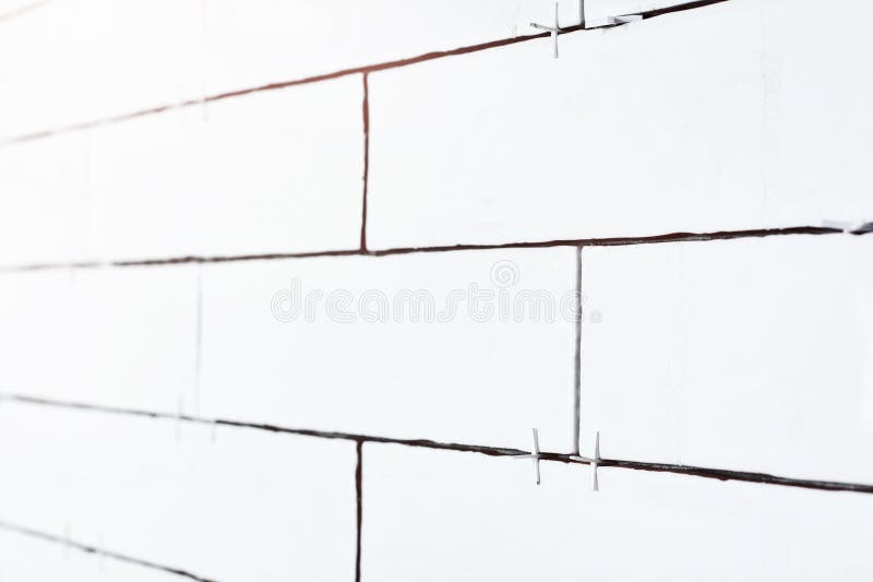 White Light Brick Tiles Wall Texture Wide Background in Rustic Style ...