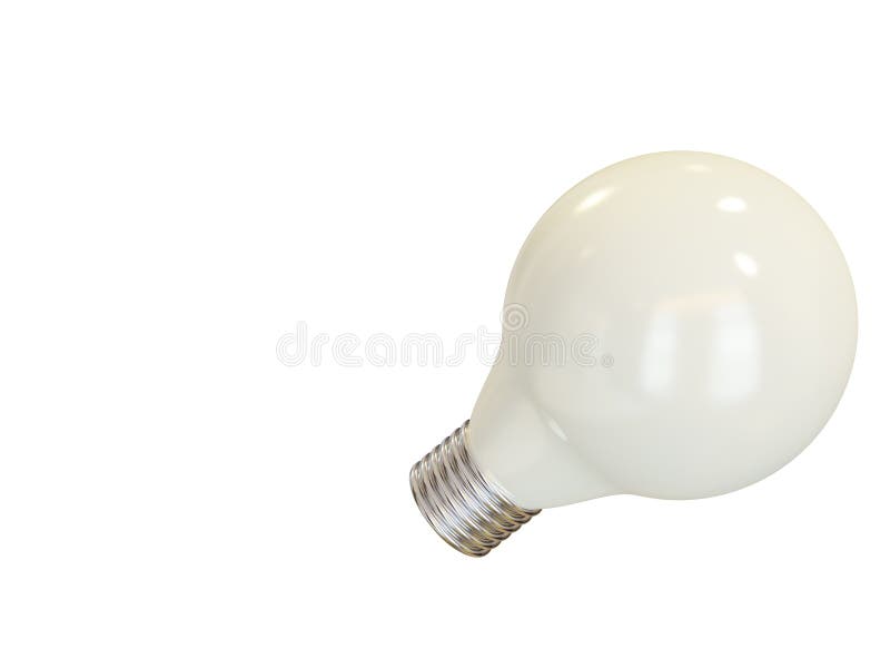 White Light Bulb. 3d Render Stock Illustration - Illustration of idea ...