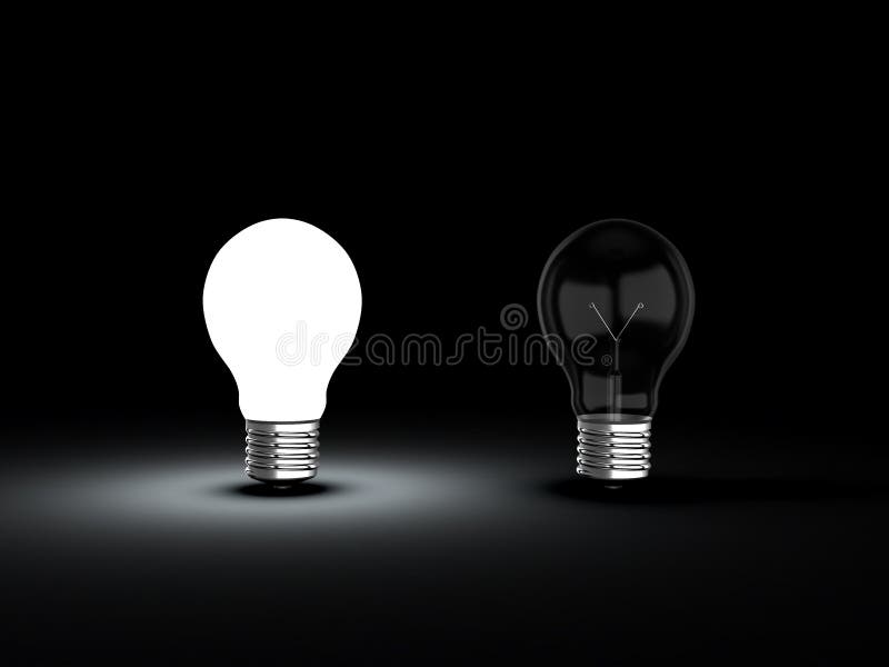 White Light Bulb Illuminates Near Transparent Bulb Stock Illustration ...