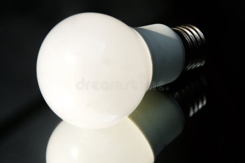 The White Light Bulb with the Reflection ( LED ) Stock Image - Image of ...