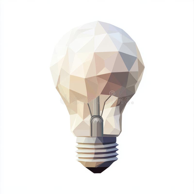 A White Light Bulb with a Triangle Shape Stock Illustration ...