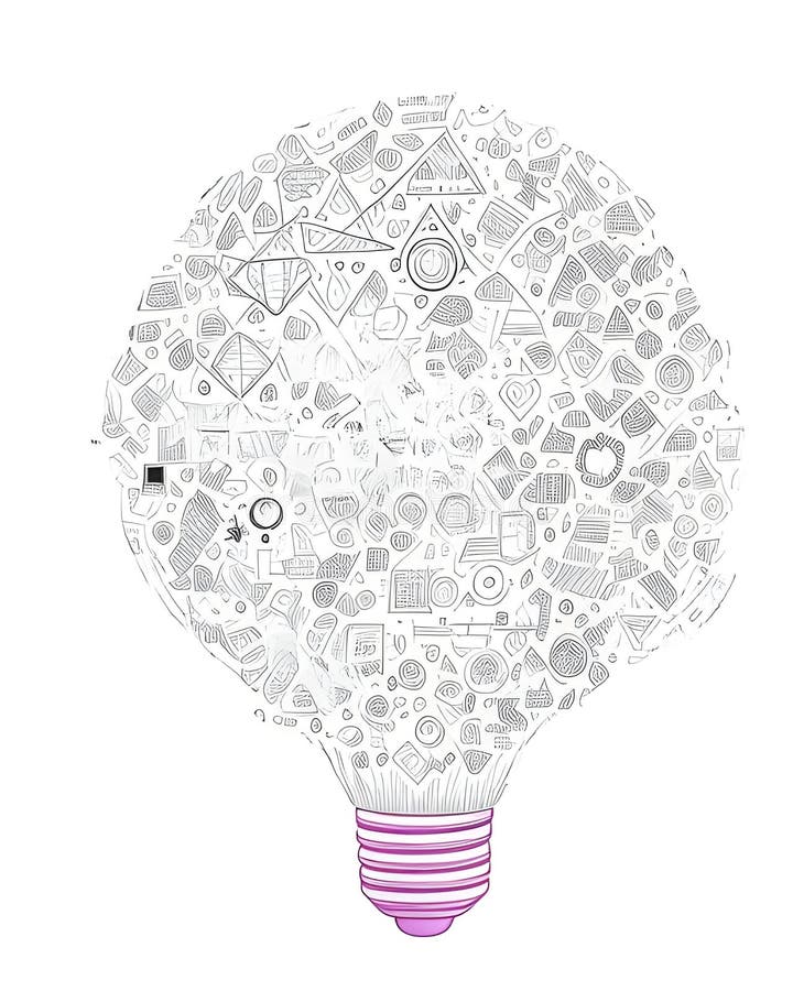 A White Light Bulb with the Word Scribble on it. Stock Illustration ...