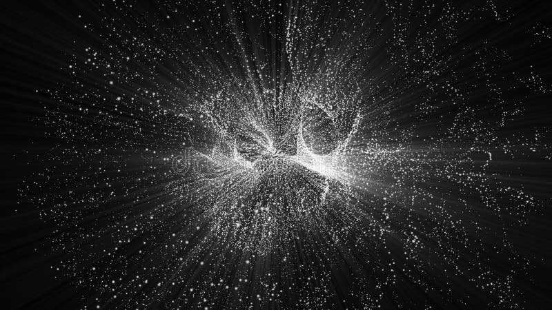 White Light Emitting Animated Particles. Abstract. 3d Rendering Stock ...
