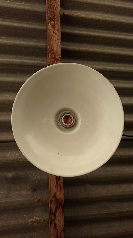 A White Light Fixture Against Corrugated Metal. Stock Image - Image of decor, furniture: 393480969