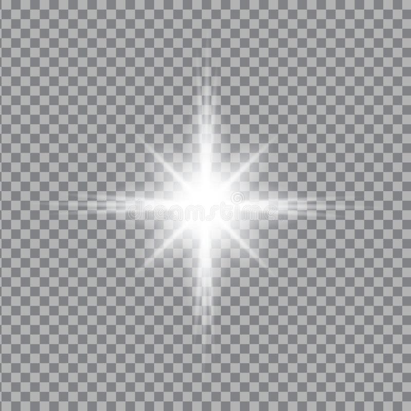 White Light Glow Effect, Light Rays. Radiant Flash, Lens Flare, Vector ...