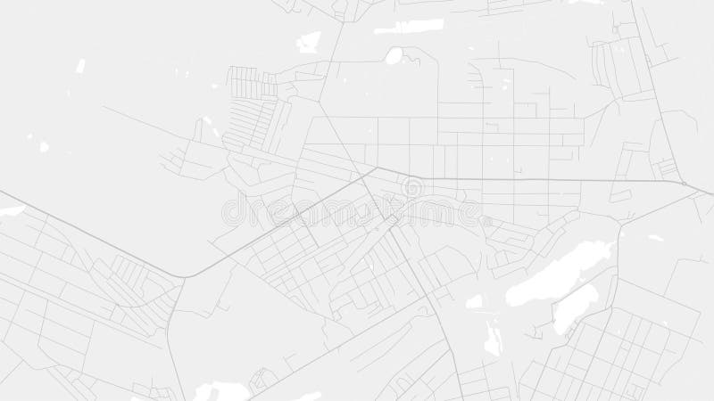 White and Light Grey Bucha City Area Vector Background Map, Roads and ...
