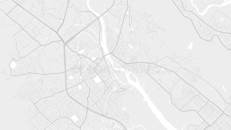 White and Light Grey Thane City Area Vector Background Map, Roads and ...