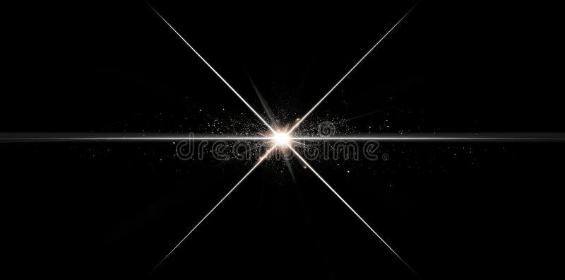 White Light Lens Flare X Shape Glowing Effects Black Background Design ...