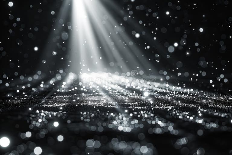 White Light Rays on a Black Background, a Light Effect with a White ...