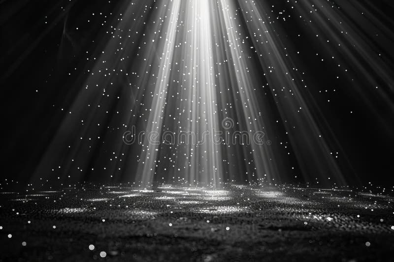 White Light Rays on a Black Background, a Light Effect with a White ...