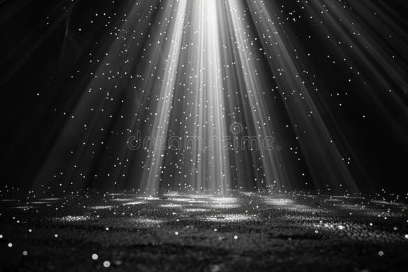White Light Rays on a Black Background, a Light Effect with a White ...