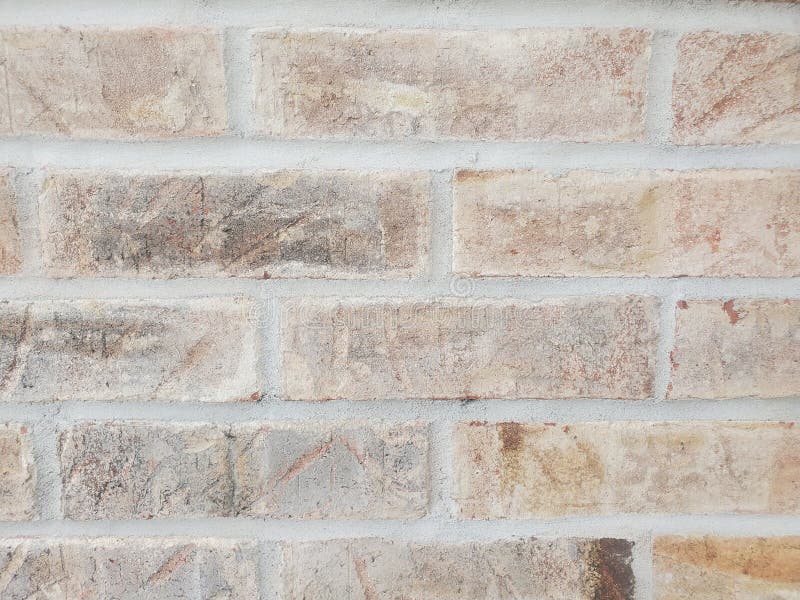 White and Light Red Brick with Light Gray Mortar Up Close Stock Photo ...
