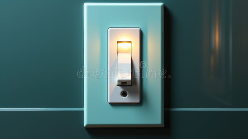 White Light Switch with Button. Generative AI Stock Illustration ...